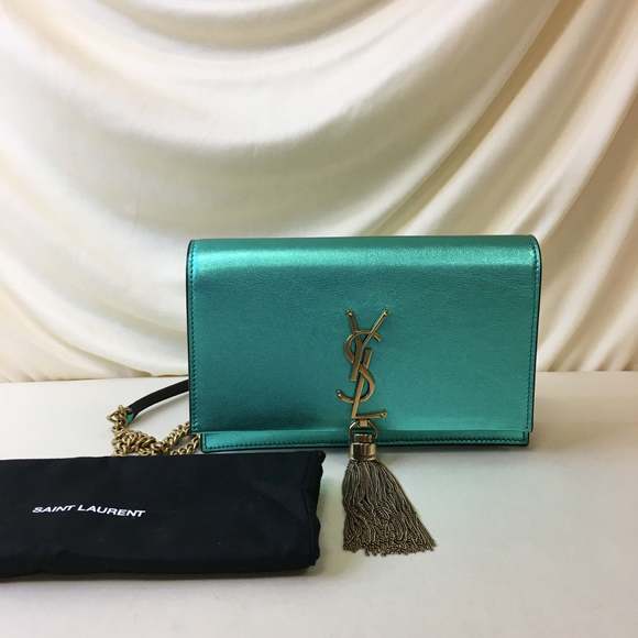 Yves Saint Laurent | Bags | Yves Saint Laurent Green Leather Tassel ...
